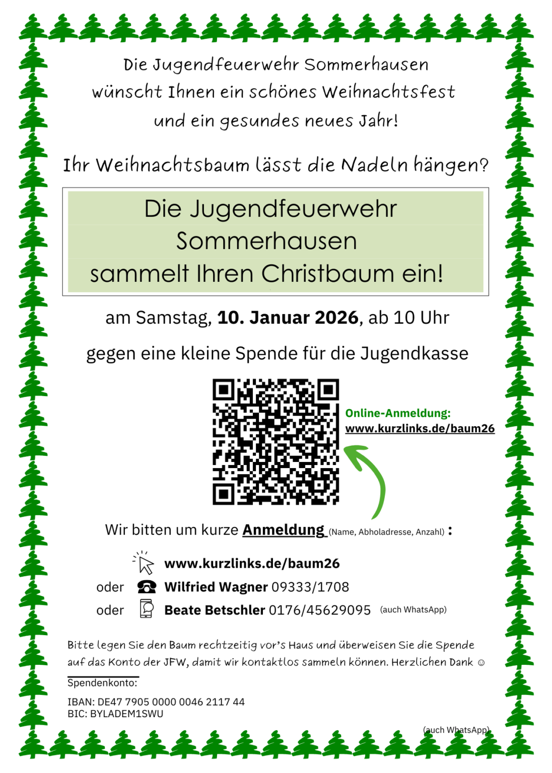 Christbaum-Sammlung der Jugendfeuerwehr Sommerhausen – Bayern News